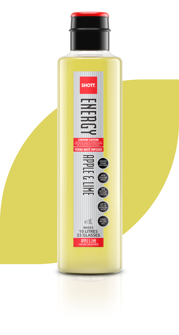 SHOTT Energy (Yerba Maté) APPLE & LIME Syrup 1Ltr – SHOTT Beverages